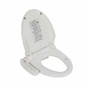 RustyVioum Electric Smart Toilet Seat, 1300W Auto Deodorization Elongated Heated Toilet Seat, Smart Bidet Toilet Seat Cleaning Bidet Cover 2 Nozzle & Air Dryer & Heated, White