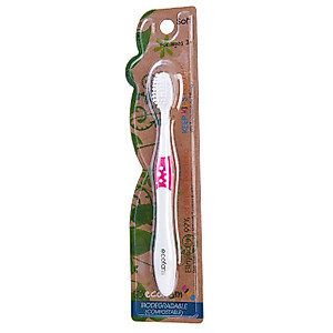 EcoFam by Focus Nutrition Earth Friendly Kids Toothbrushes - Silver Infused Soft Bristle Toothbrush (4 Pack)