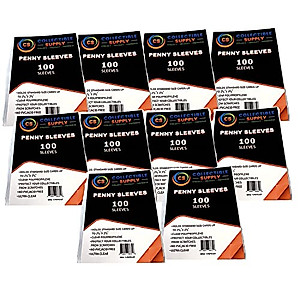 10 Pack Collectible Supply Penny Sleeves 100 Ct. Standard Size (1000 Total Sleeves) Trading Gaming Card Storage & Protection