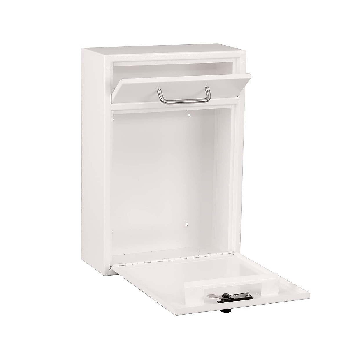 xydled Wall-Mount Mailbox with Combination Lock, High Security Durable Drop Box, Hanging Secured Postbox, Rust-Proof, Letter Deposit Payment, White,XL Large