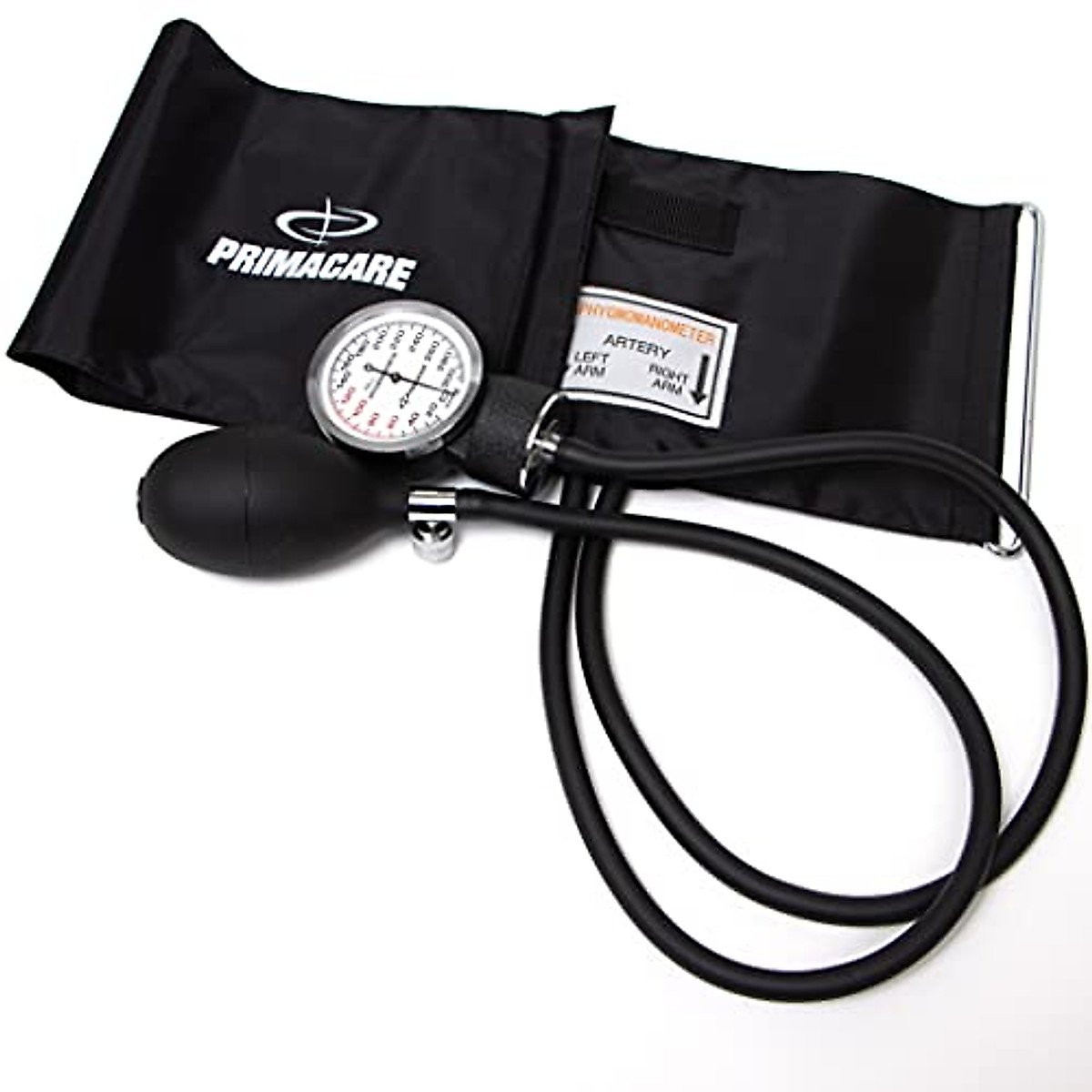 PrimaCare DS-9195 Professional Adult Size Classic Series Blood Pressure Kit with D-Ring Cuff, Nylon BP Kit, Aneroid Sphygmomanometer with Stethoscope