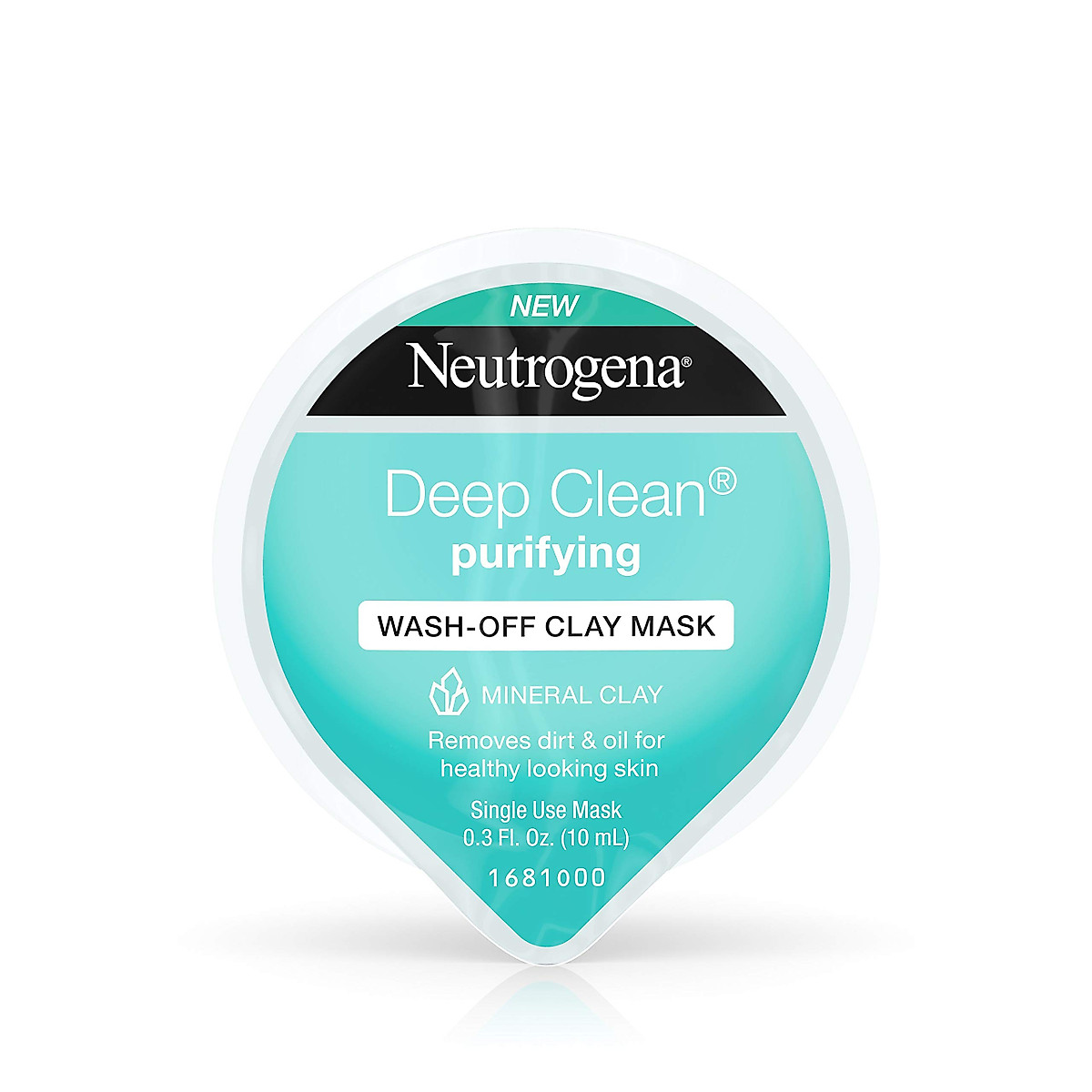 Neutrogena Deep Clean Gentle Purifying Wash-Off Clay Face Mask, Oil-Free and Non-Comedogenic, 0.3 Fl Oz, Pack of 12
