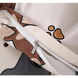 SDY 3PCS Dog Print Pattern Duvet Cover Set Twin, Bed in a Bag Duvet Cover and 2 Pillowcases, Corner Ties and Zipper Closure, Cute Cartoon Puppy Bedroom Decor for Kids, Children, Boys, Girls and Teens