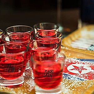 KOECTWYM Shot Glass,8 Pack party Shot Glasses, Shot Glass printed with 8 funny phrase as 21st Birthday Gift,1.9 Oz Shot Glass