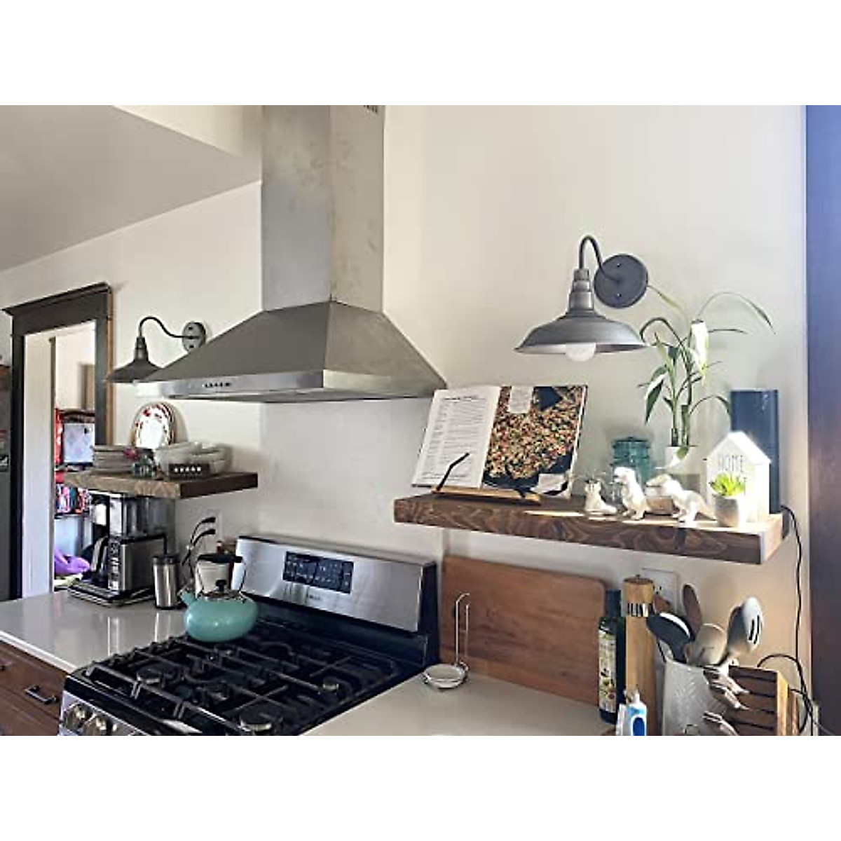 Joel's Antiques Floating Wall Shelf - 36-Inch Wood Decor & Shelving for Bathroom, Kitchen, Living Room, & Farmhouse - Wall-Mounted Rustic Stand, Wooden Hanging Display - Medium Brown, 36" x 10" x 2"