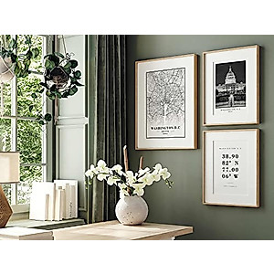 Dear Mapper Washington DC United States View Abstract Road Modern Map Art Minimalist Painting Black and White Canvas Line Art Print Poster Art Print Poster Home Decor (Set of 3 Unframed) (16x24inch)