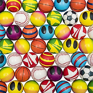 50 Mini Stress Balls For Kids And Adults - Bulk 2 Inch Assorted Soft Stress Relief Balls, Squishy Balls Sensory Fidget Toys, Party Favors, Birthday Gifts Goodie Bag Stuffers Stocking Stuffers For Kids