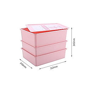 GAJUST Beautiful 3-Piece Set Underwear Storage Box with Closet Organizer Drawer for Underwear Socks Box Bra Organizer with Cover/Pink/245 * 245 * 212Mm