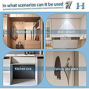 Hershii Adjustable Closet Shelf Wardrobe Rail Metal Hanging Rod Storage Rack Extendable Clothes Divider Separator Organizer for Cabinet Cupboard Kitchen Bathroom, (13.77''-23.62'') X 14.17''