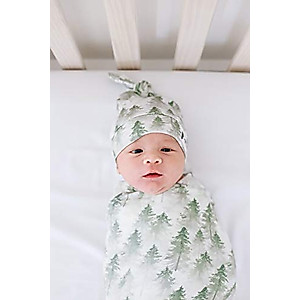 Copper Pearl Large Premium Knit Baby Swaddle Receiving Blanket Evergreen