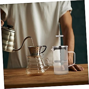 VINTORKY 1pc Stainless Tea Kettle Coffee Maker Coffee Machines Espresso Shots Manual Coffeepot French Coffee Pot Coffee Press Household Coffeepot Transparent Stainless Steel
