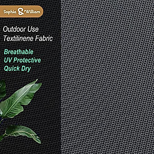 Sophia & William Patio Foldable Dining Chairs Set of 2, Outdoor Folding Sling Chairs 7 Levels Adjustable, High Back Portable Chairs for Porch, Poolside, Patio, Garden, Balcony, Backyard, Black