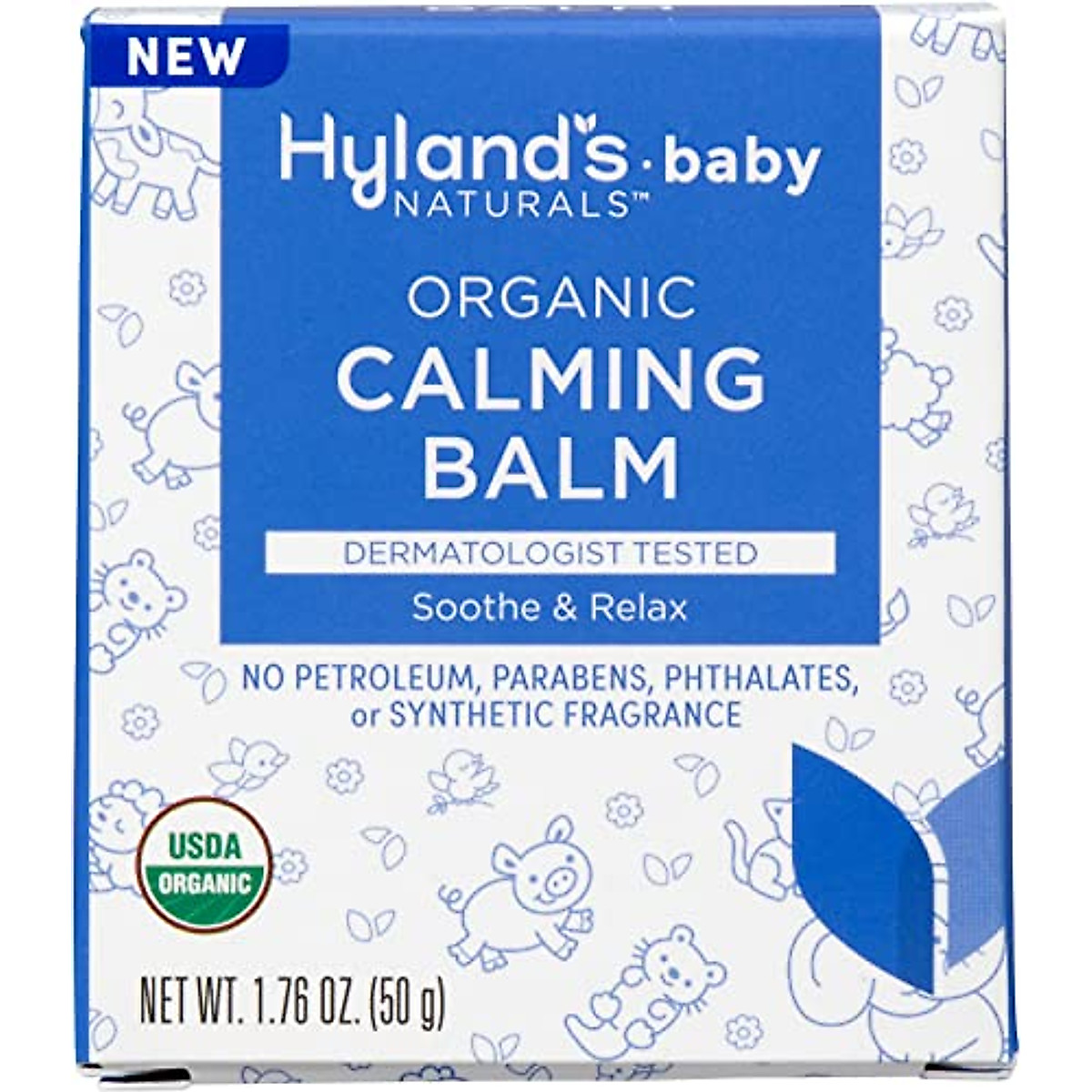 Hyland's Naturals Baby Organic Calming Balm, Soothe & Relax, With Organic Lavender, Eucalyptus, & Bergamot Fruit Oil, Safe & Gentle, Dermatologist Tested, 1.76 oz.
