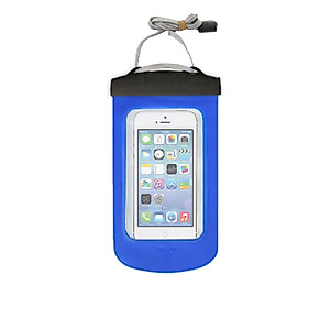 Seattle Sports E-Merse Waterproof Submersible Phone Pouch Protective Case, Submersible to 10 feet, Ultra Clear Responsive Touch Screen, Original Blue