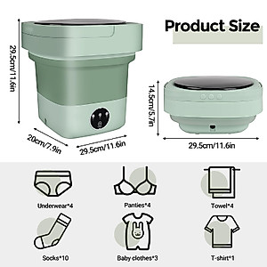 Portable Washing Machine, Foldable Mini Washing Machine, Small Portable Washer for Baby Clothes, Underwear or Small Items, Apartment, Dorm, Camping, RV Travel laundry