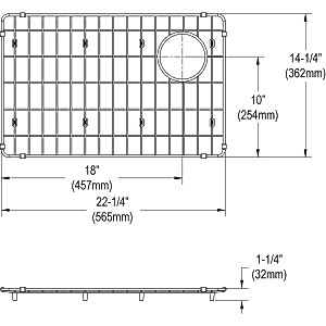 Elkay Crosstown CTXBG2214 Stainless Steel 22-1/4" x 14-1/4" x 1-1/4" Bottom Grid