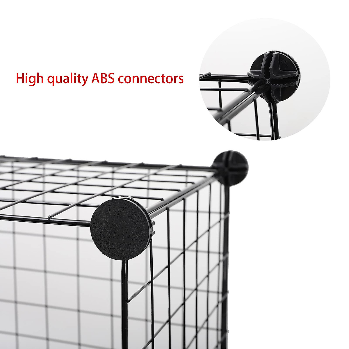 Cedilis Cube Storage Organizer, 6-Cube Wire Storage Shelves, Metal Grids Book Shelf Bookcase, Cube Closet Organizer, Modular Shelving Units for Living Room, Bedroom, Home, Office, Black