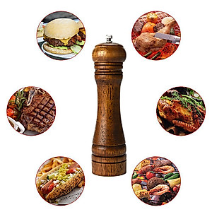 Wooden Pepper Grinder, Pepper Mill Kit Wood Manual mills Solid With Strong Adjustable Ceramic Grinders 8 "