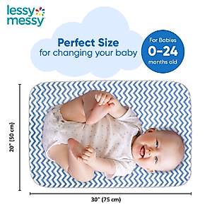 Portable Diaper Changing Mat - Waterproof Machine Washable & Dryer Safe Baby Changing Pad | Extra Large Travel Mat (30" x 20") | Stylish Animal Print Design