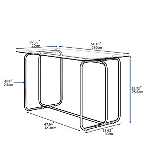 YanHao Glass Dining Table Set of 4, Dining Table and Chairs Set, Modern Dining Room Furniture Set, for Kitchen, Dining Room (NO5, 51 inch Tempered Glass Table top)