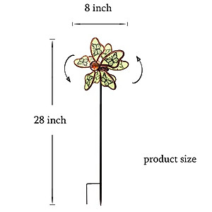 J-Fly Butterfly Wind Spinner Garden Pinwheels Butterfly Garden Decorations Outdoor Metal Double-Side Windmill Kinetic Wind Sculpture Garden Yard Patio Lawn Outside Decorative Garden Stake Green…