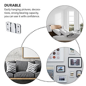 Angoily 15 Pairs Frame Hanger Picture Frame Backing Clips Interlocking Photo Frame Hook Mirror Brackets Interlocking Hooks Mirror Mount Keyhole Bracket Back Clip French Stainless Steel