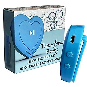 Love and Listen Storybook Recorder: 15 Minute Clip-On Digital Voice Recorder for Custom Recordable Storybooks or Personalized Message Gifts