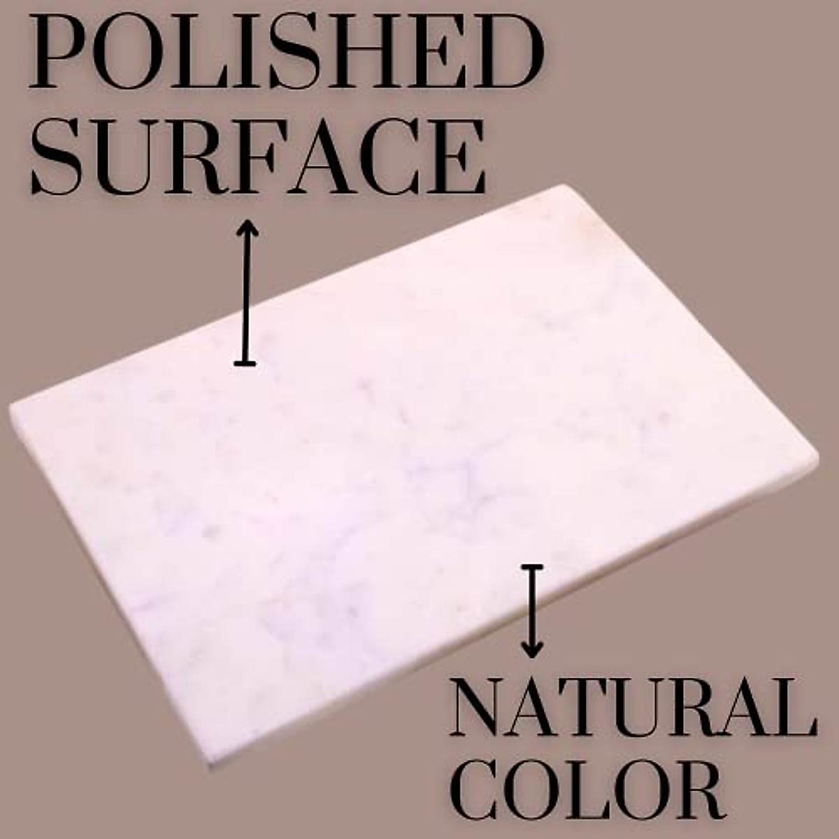 KC KULLICRAFT Home Basics Multi-Purpose Pastry Marble Tray Cutting Board Slab With Non-Slip Feet For Stability & Scratch Protection For Countertop. Easy To Clean,Trivet (8x12)