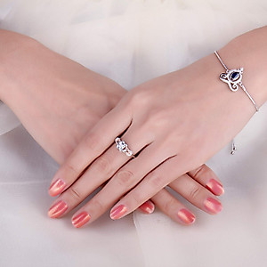 JewelryPalace Love Infinity Ring Engagement Rings for Women, 14K Rose Gold 925 Sterling Silver Cubic Zirconia Promise Rings for Her, Anniversary Knot Princess Cut Promise Ring Simulated Diamond Ring