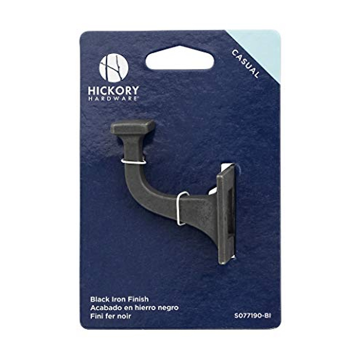 Hickory Hardware Forge Collection Coat Hooks, Wall Hooks for Hanging Coats, Hats, Towels, Robes and More, 2-3/4 Inch Long, Black Iron, 1 Pack