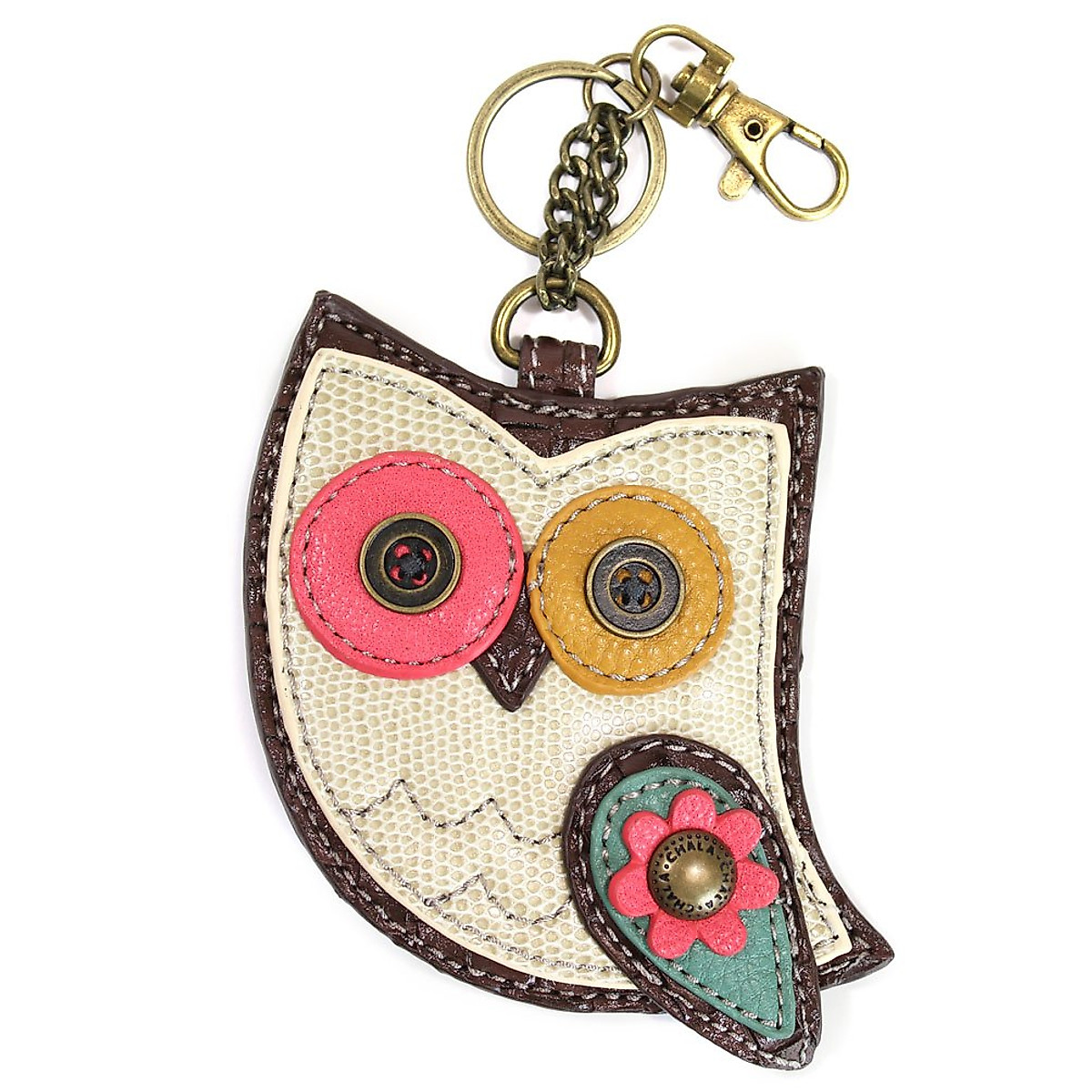 Chala Patch Cross-Body Canvas Messenger Bag- Owl-II (Mauve Red)