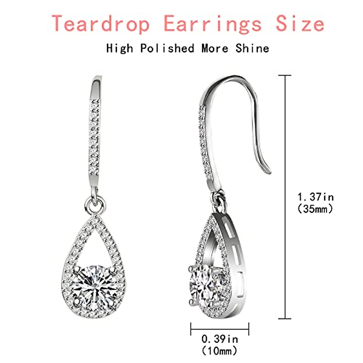 Bridesmaids Gift I Couldn't Say I Do Without You Teardrop Wedding Earrings Cubic Zirconia Dangle Drop Earring Bridesmaid Proposal Gifts Set of 6