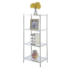 Convenience Concepts Royal Crest 4 Tier Tower, Chrome / Glass