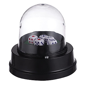 Toddmomy Automatic Dice Cup Electric Dice Roller Dice Automatic Roller Cup with 5 Dices for KTV Pub Bar Party Board Game Accessories