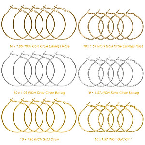 FANMAOUS 60Pcs Hoop Earring Findings Stainless Steel Earrings Beading Round Earrings Hypoallergenic Hoop Earrings Open Beading Hoop for Jewelry Making DIY Crafts Art Creation Girl