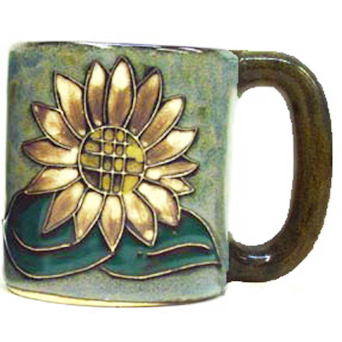 One (1) MARA STONEWARE COLLECTION - 16 Ounce Coffee Cup Collectible Dinner Mug - Sunflower Design