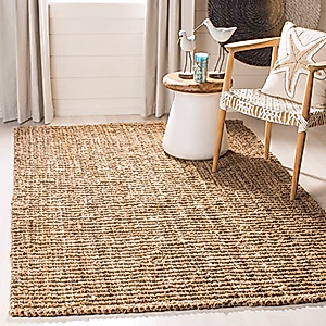 SAFAVIEH Natural Fiber Collection Accent Rug - 2' x 3', Natural, Handmade Chunky Textured Jute 0.75-inch Thick, Ideal for High Traffic Areas in Entryway, Living Room, Bedroom (NF447A)