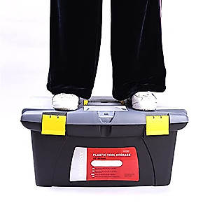 Toolbox Hand Truck Platform Truck Steel and Plastic 2-Layer Deck Push Cart with 4 Wheels and Foldable Handle Large Load Capacity Dolly for Moving Platform Cart