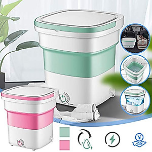 Portable Mini Folding Clothes Washing Machine, Bucket Automatic Home Travel Self-Driving Tour Underwear Foldable Washer and Dryer