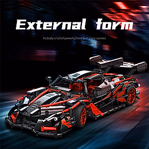 CAEROKEERL Car Block Toy Set -1392 Pieces, MOC Block Super Car Model Kit, for Children and Boys' Play Ages 8-12-14 and Older