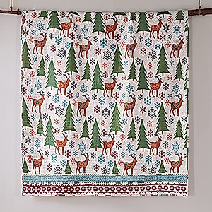 Levtex Home Merry & Bright Collecion - Tinsel Quilt Set - Full/Queen Holiday Quilt 88x92 and Two Standard Shams 20x26 - Folk Christmas Reindeer - Reversible