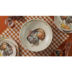 Bico Blessing Season Ceramic Pasta Bowl, Set of 5(1 unit 214oz, 4 units 35oz), for Pasta, Salad, Microwave & Dishwasher Safe, House Warming Gift