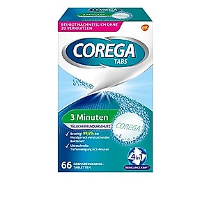 Corega Rapid Denture/Third Teeth Cleaning Sticks, 1x66 Teething Cleaning Tablets - Cleaning in 3 Minutes