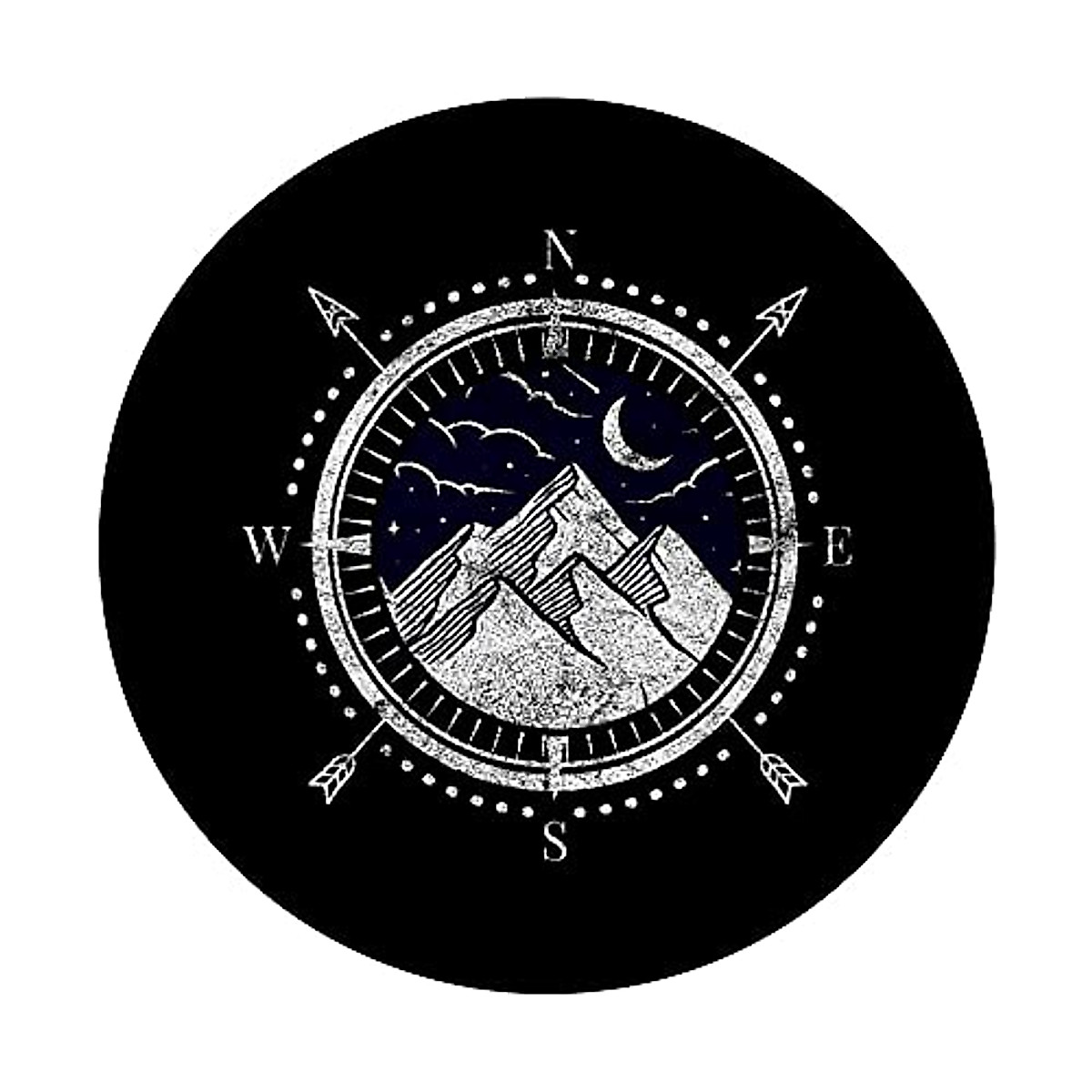 Landscape Lattitude Mountain Outdoors Compass Hiking Camping PopSockets PopGrip: Swappable Grip for Phones & Tablets