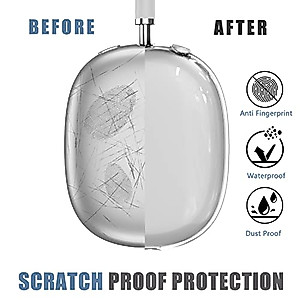 Galafoki for AirPod Max Case Cover, Clear Soft TPU Anti-Scratch Protective Case Cover, No Yellowing Transparent Accessories for Apple AirPods Max (Clear)