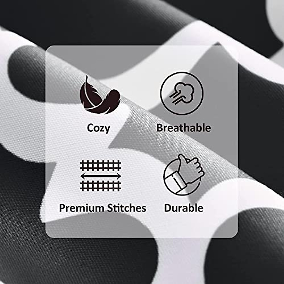 Top Finel 100% Durable Canvas Square Decorative Throw Pillows Cushion Covers Pillowcases for Sofa,Set of 6,18×18 Inch-Black