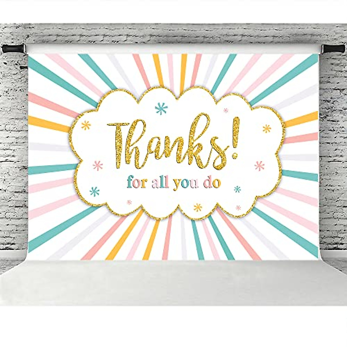 Lofaris Thanks for All You Do Photo Backdrop Thank You Party Background Thanks to Staff Teachers Professors Doctors Photo Banner Happy Retirement National Nurse's Day Party Supplies 7x5ft