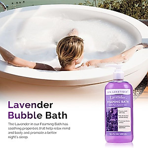 Bubble Bath, Spa Luxetique Foaming Bath with Pure Epsom Salt, Chamomile Rose and Lavender Scent Bath Set, Christmas Gifts for Women Gift Set for Men 3 Pack 49.8 fl oz Gifts for Mom