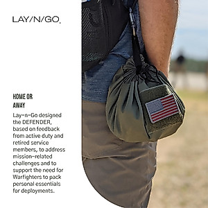 Lay-n-Go Defender Tactical Gear Accessory, Tool & Utility Storage Bag With Pockets for Travel, Military, First Responder, Survival and Outdoors, 20 inch, Black