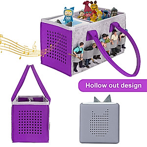 Toniebox Bag Accessories Protective Cover Organiser with Figures Storage Lots of Space Bag for Toniebox Starter Set (Purple)